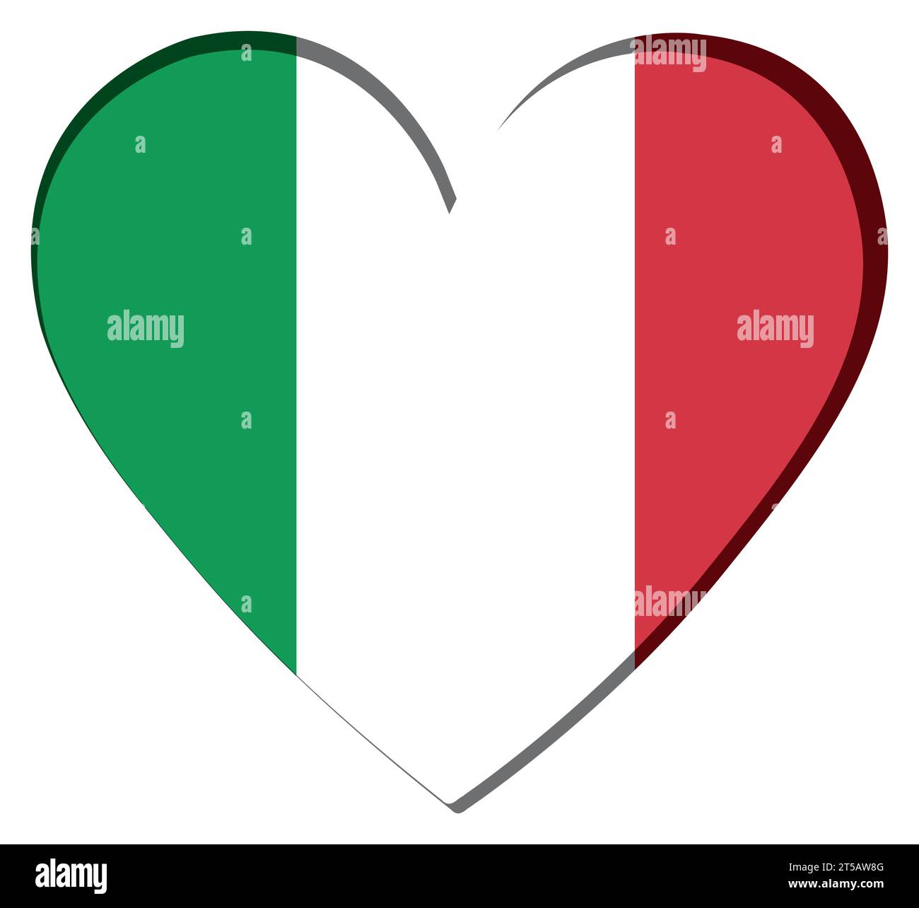 Italian flag heart Stock Vector Images - Alamy