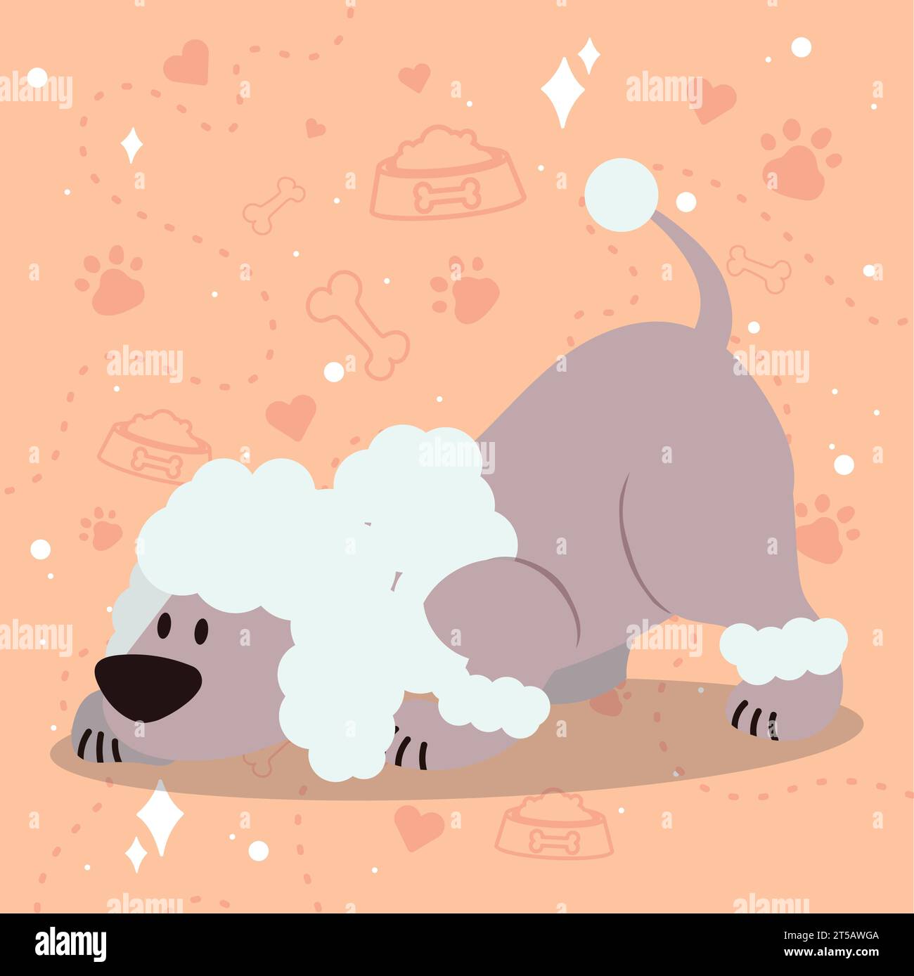 Cute sniffing french poodle dog cartoon character Vector Stock Vector ...