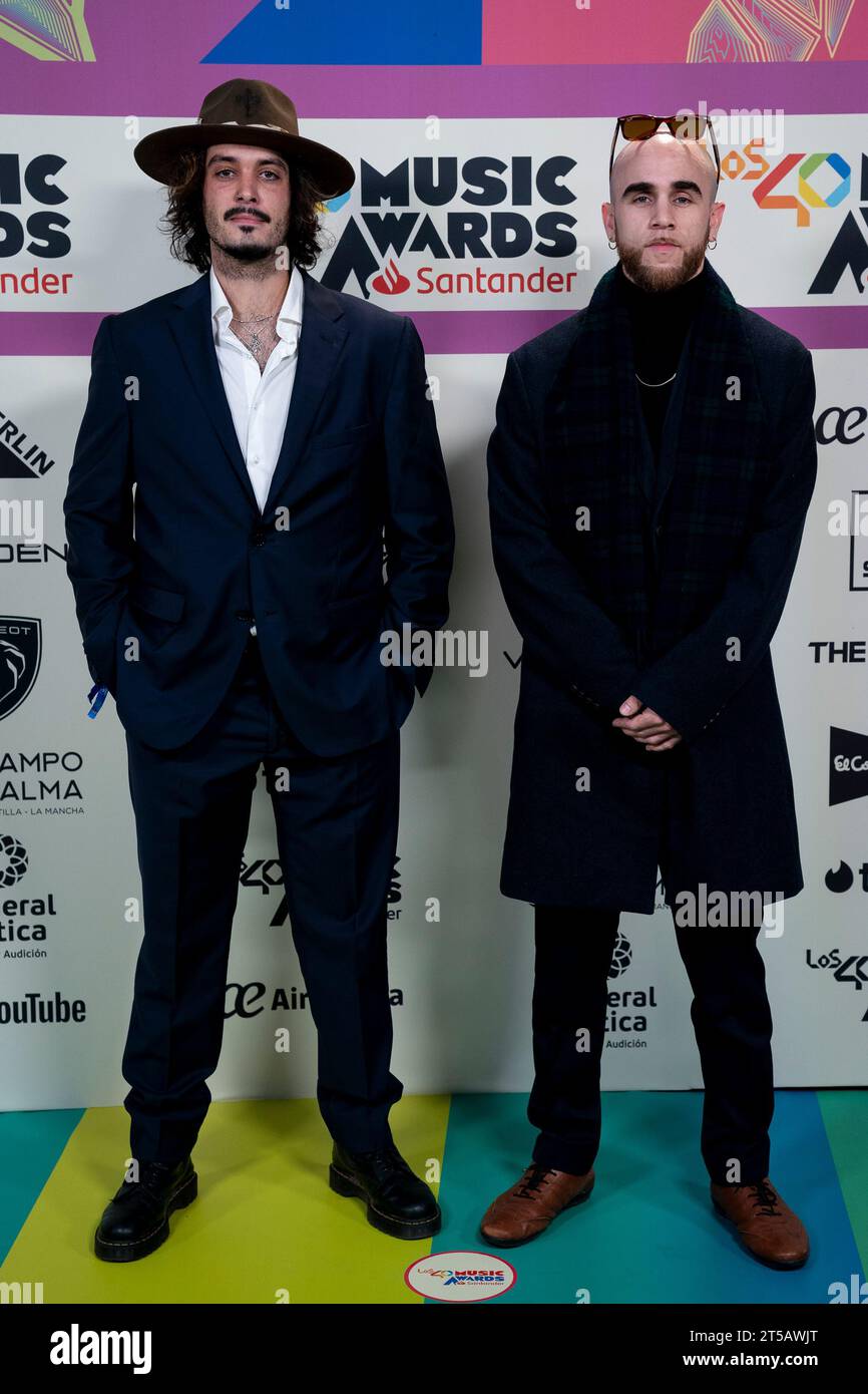 Singer Paul Alone (l) poses during the photocall of the 40 Music Awards ...