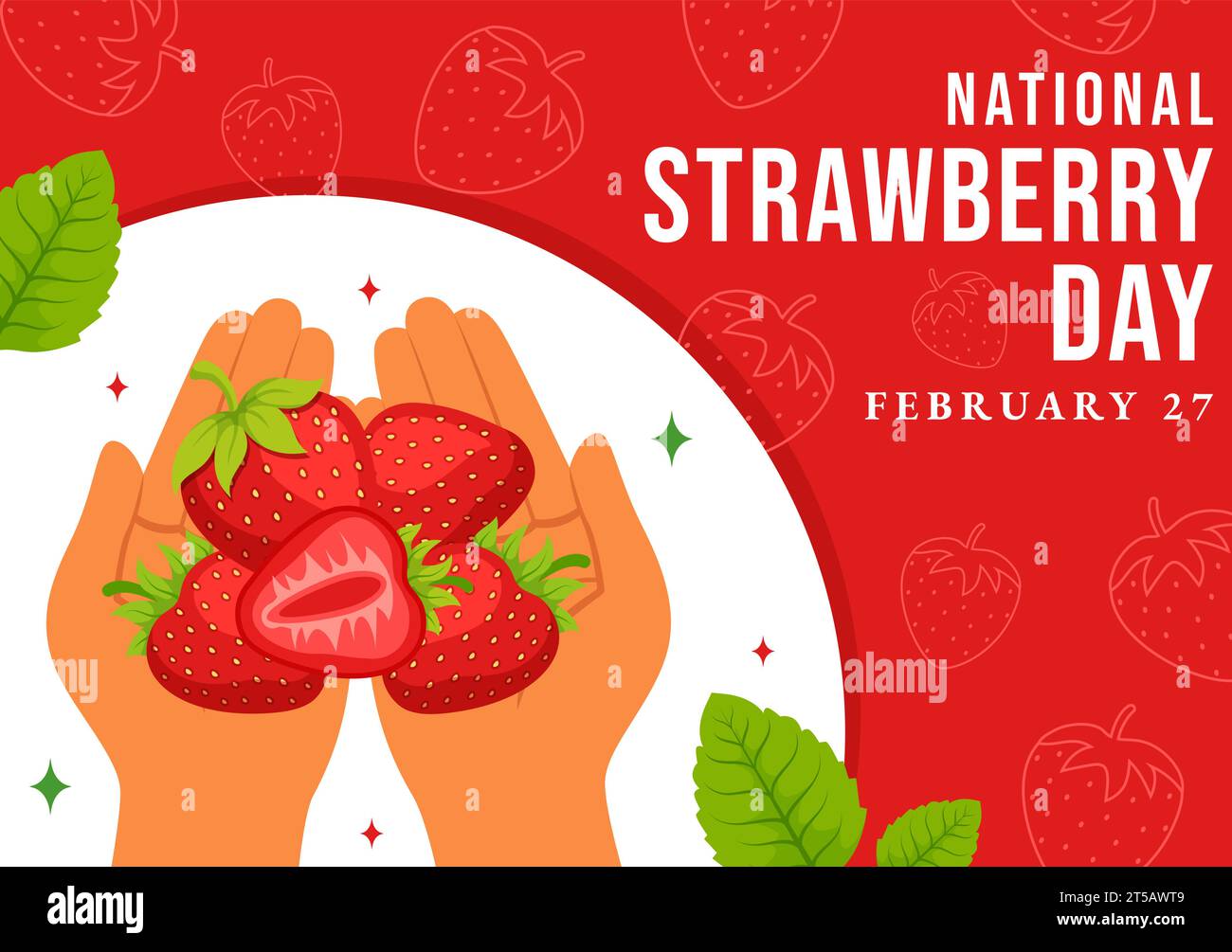 National Strawberry Day Vector Illustration on February 27 to Celebrate ...