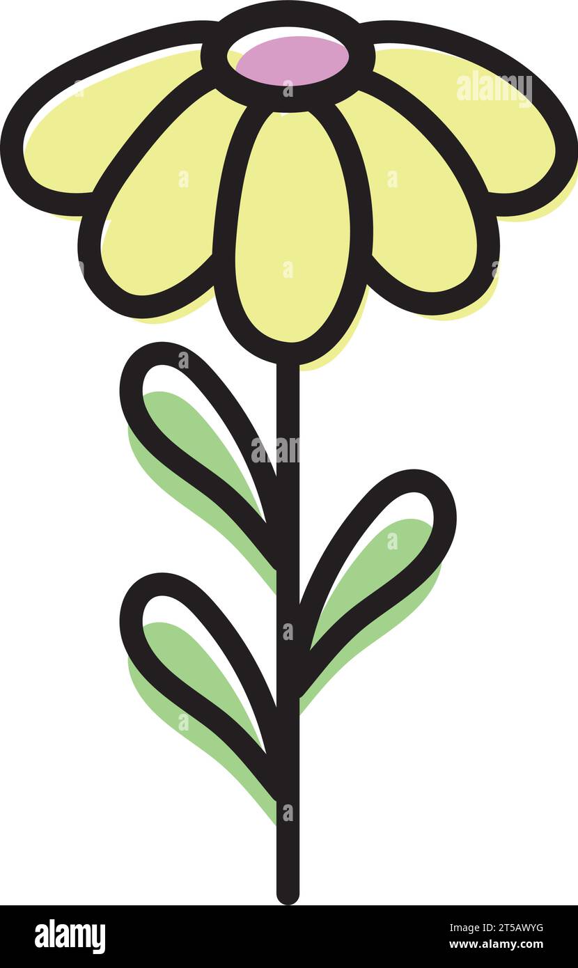Isolated colored flower sketch icon Vector Stock Vector Image & Art - Alamy