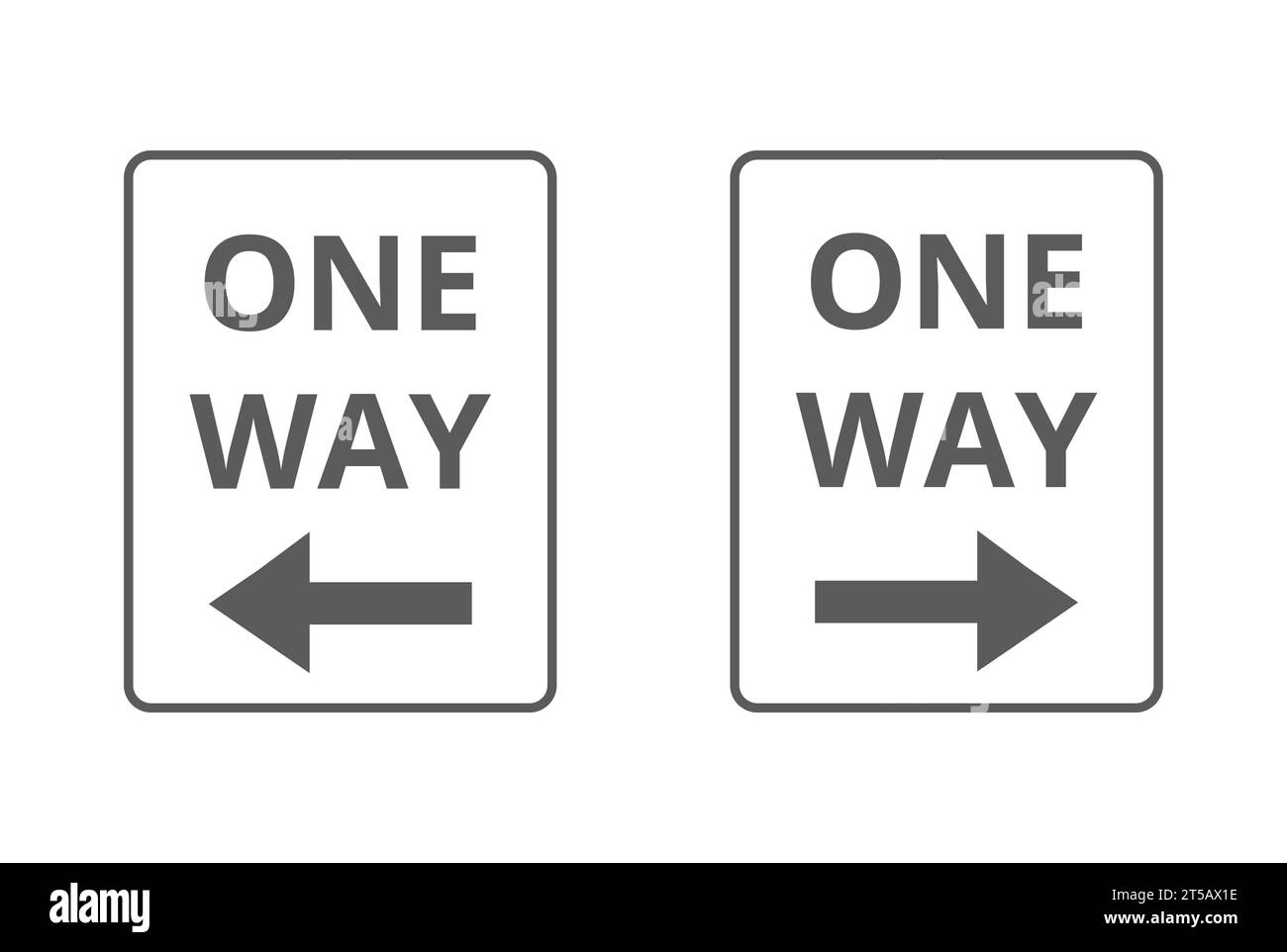 Set of One Way Signs. Vector illustration Stock Vector Image & Art - Alamy