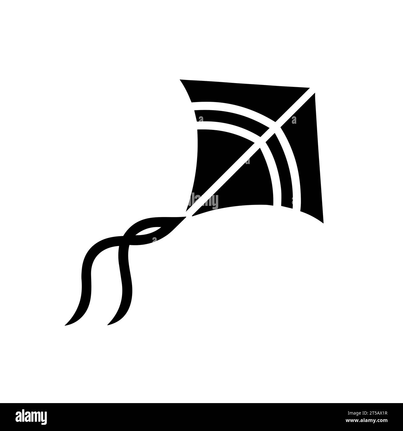 Kite icon. Black silhouette of kite toy symbol. Vector illustration ...