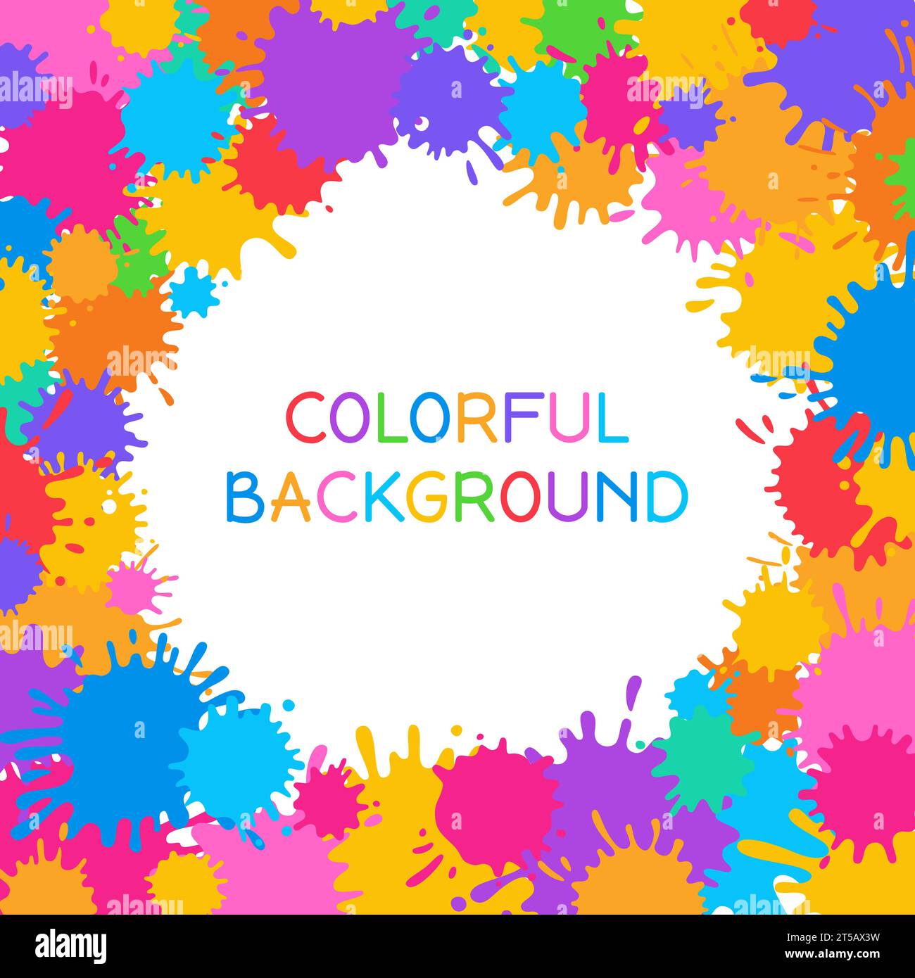 Paint splash colorful frame background for Holi festive. Bright banner ...