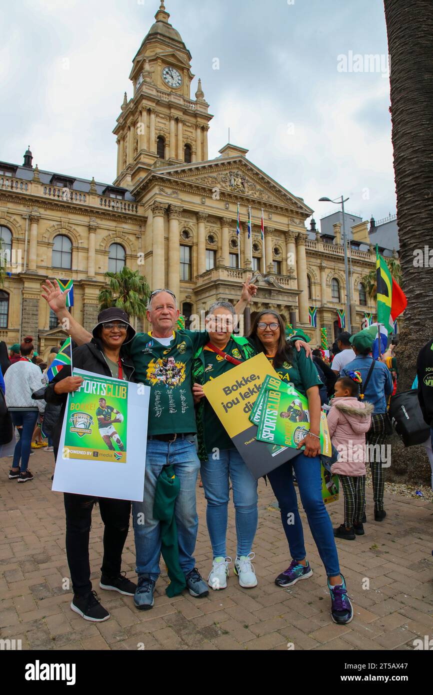 CAPE TOWN, SOUTH AFRICA - NOVEMBER 03: Springbok fans, James De Ville ...