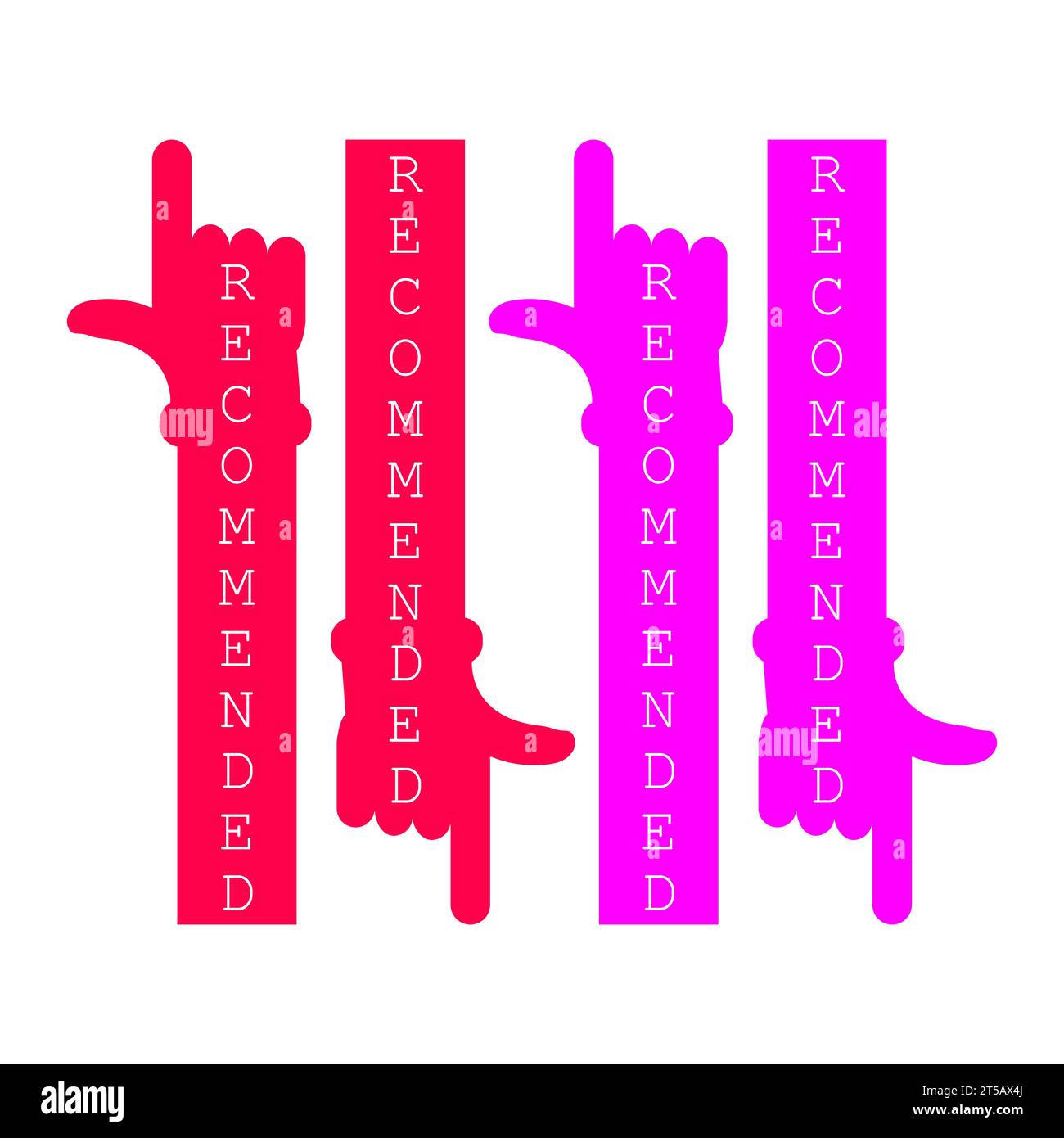 Recommended. Arrow hand, pointer to the up and to the down. Thumb up ...