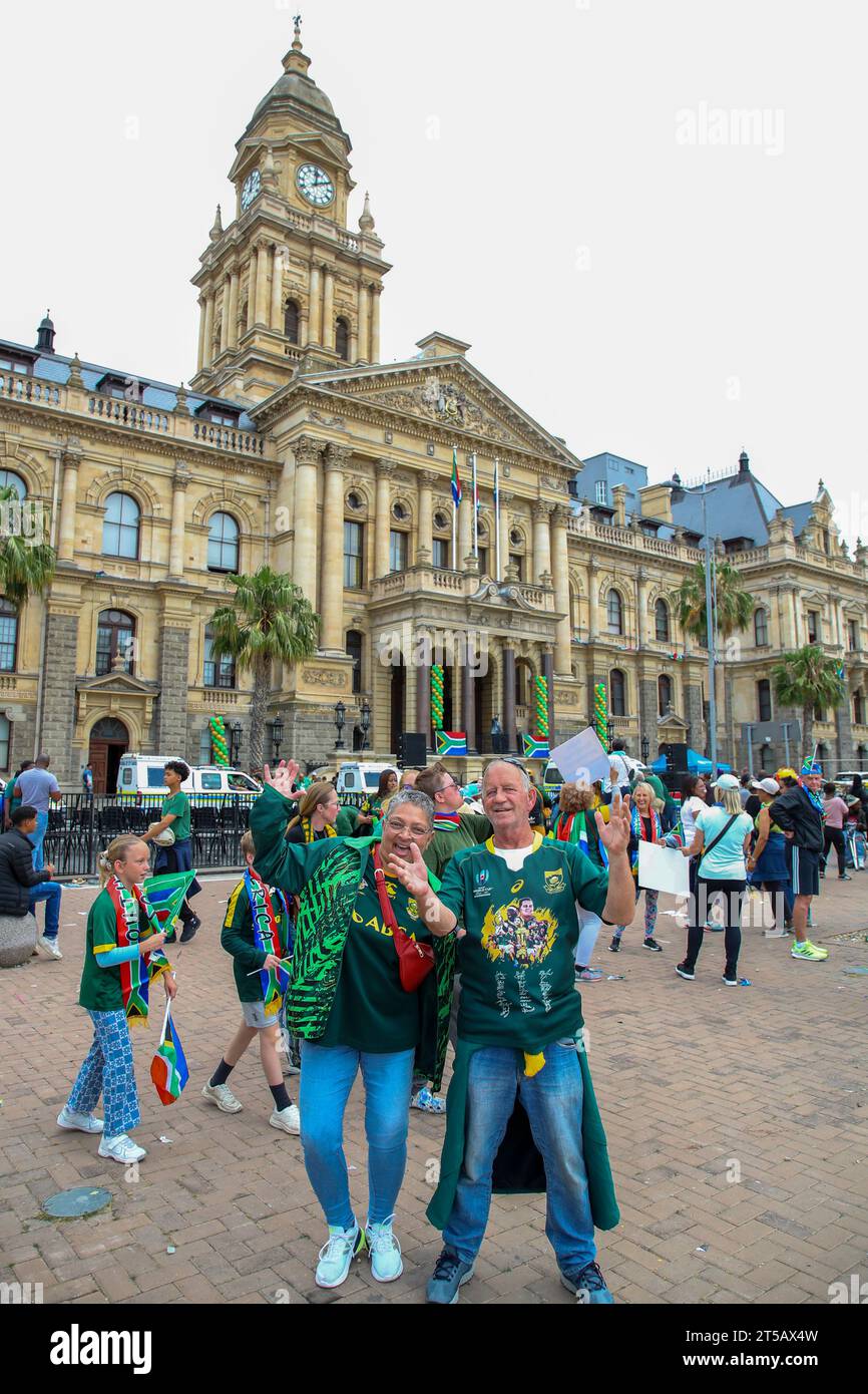 CAPE TOWN, SOUTH AFRICA - NOVEMBER 03: Springbok fans, James De Ville ...