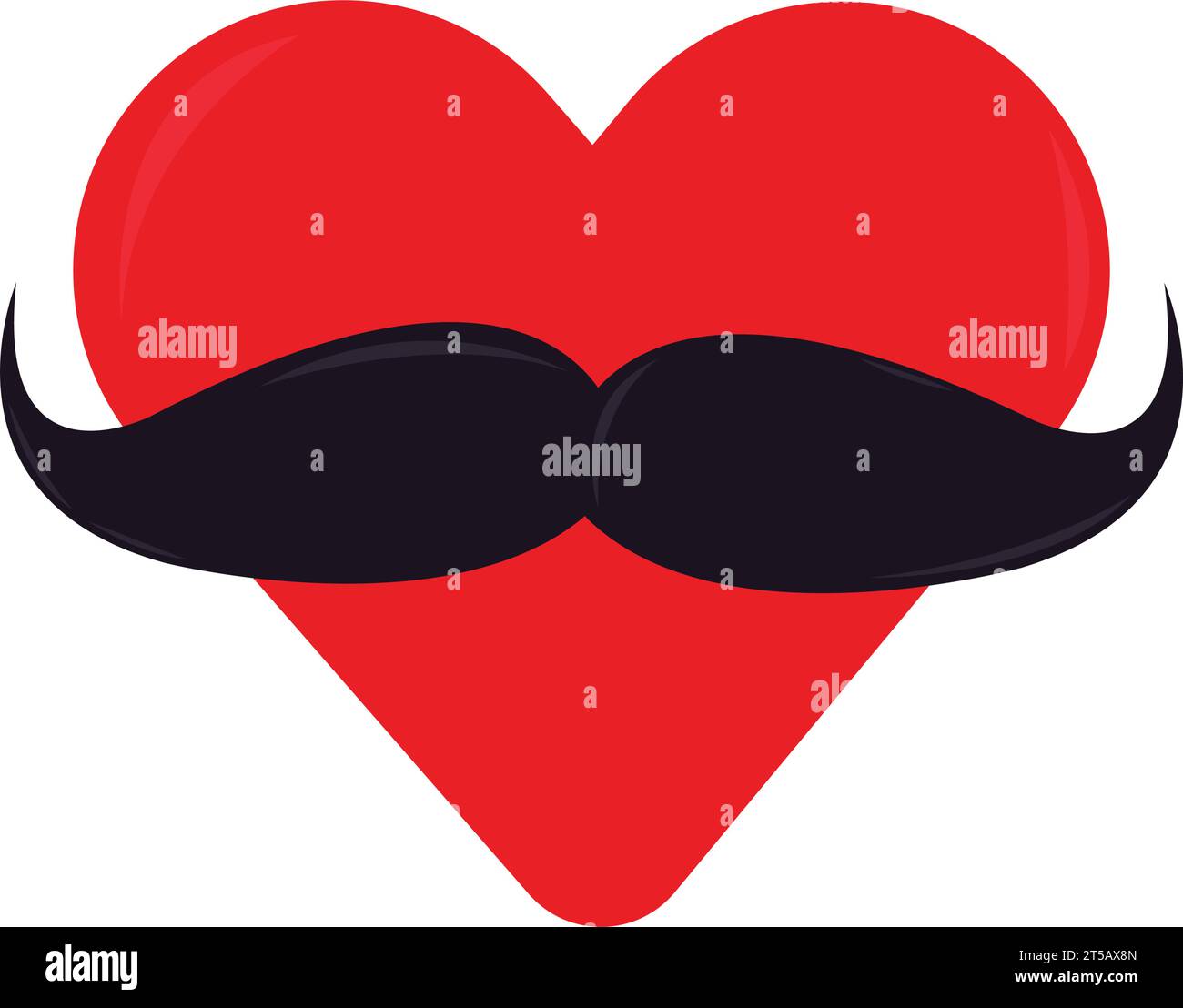 Heart mustache symbol love Cut Out Stock Images & Pictures - Alamy