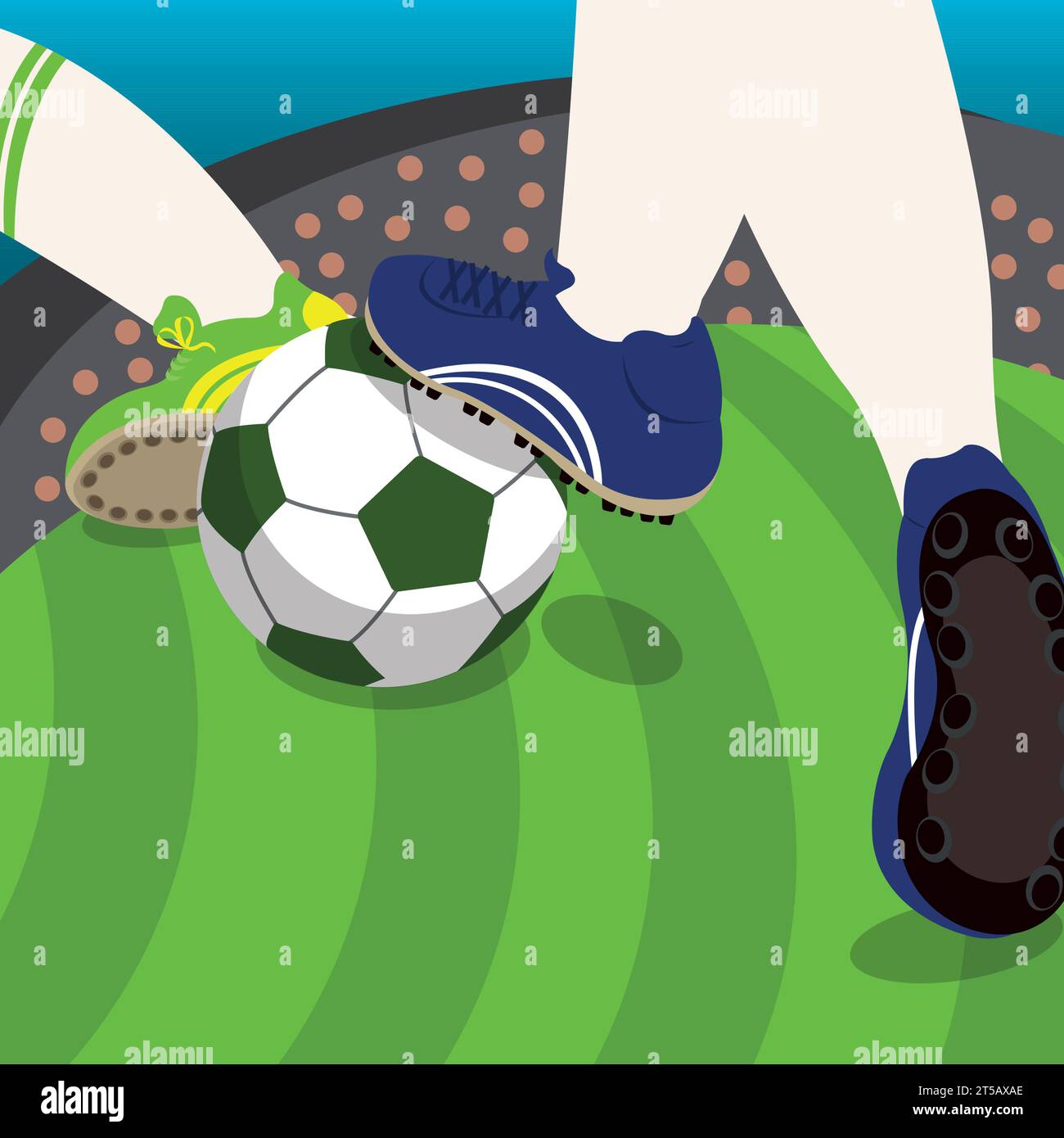 Soccer players with a ball Vector illustration Stock Vector Image & Art ...
