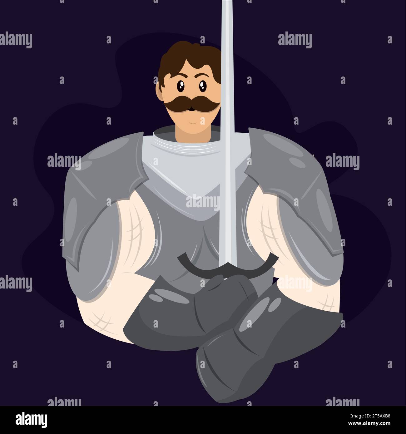 Isolated cute male medieval knight character Vector Stock Vector Image ...