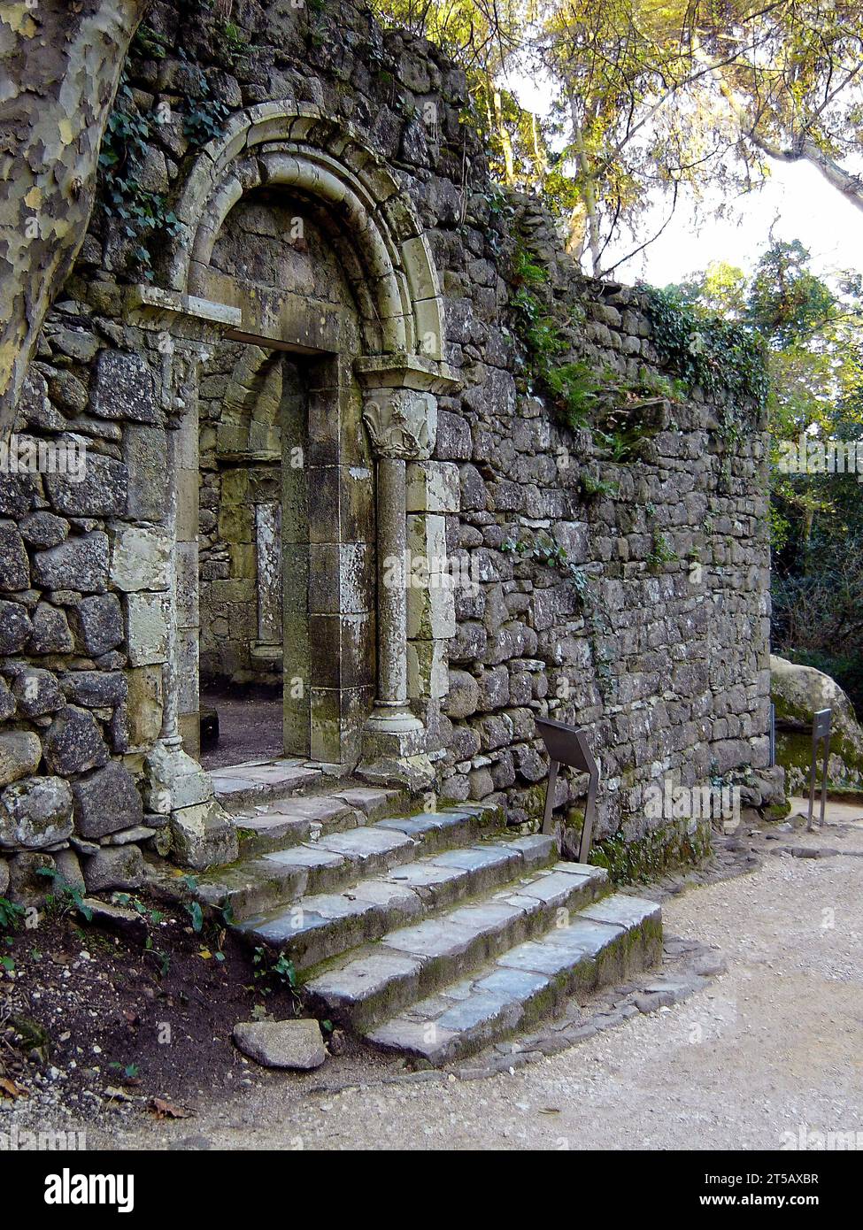 Sao Pedro de Penaferrim Church inside the Medieval Castelo dos Mouros ...