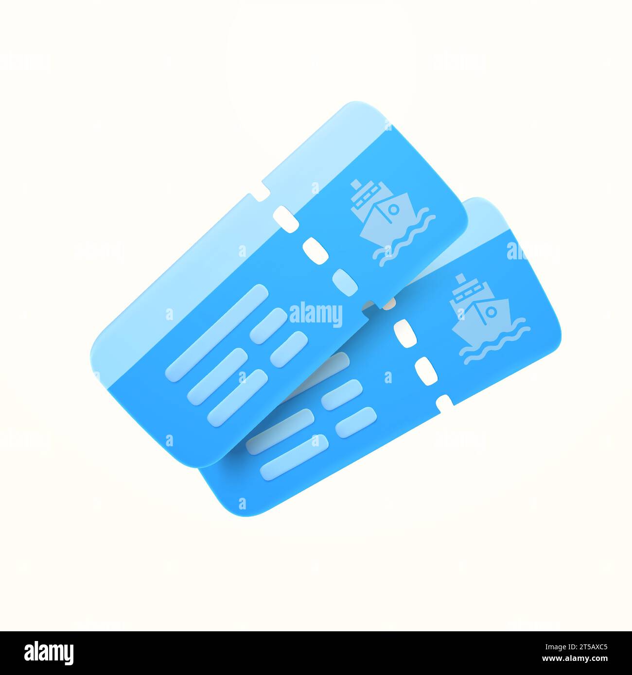 3d couple of boat or ship tickets, minimal style isolated on white ...