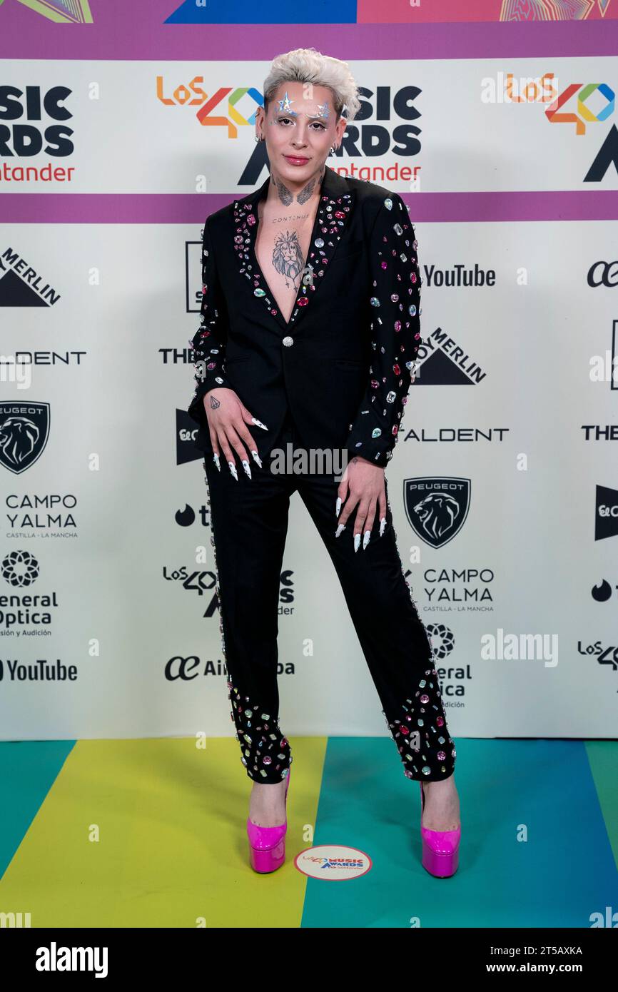 Influencer Kunno poses during the photocall of the 40 Music Awards 2023 ...