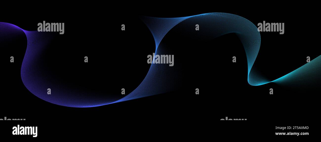 colorful motion sound wave on a dark background. Vector illustration ...