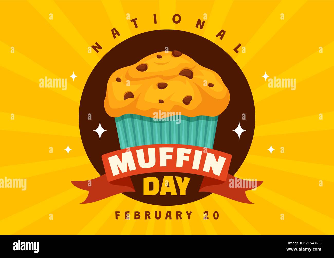 National Muffin Day Vector Illustration on February 20th with Chocolate ...