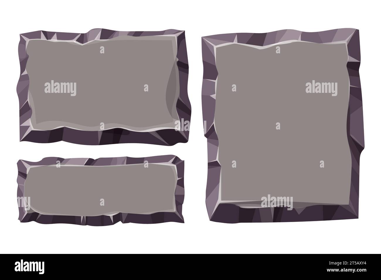 Set Stone Game Menu Panels Textured Ui Frames Interface Template In