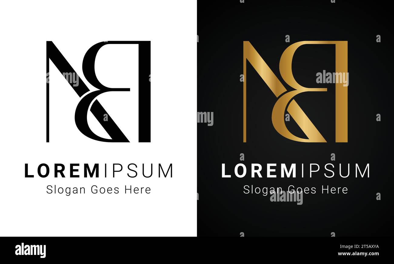 Luxury Initial NB or BN Monogram Text Letter Logo Design Stock Vector Image & Art - Alamy