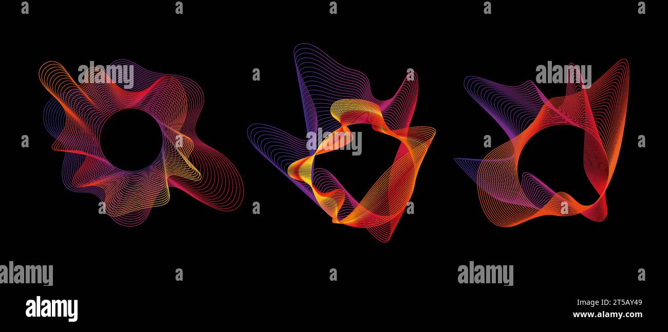 Sound smooth waves of shapes of different shapes, Set Equalizer rainbow ...