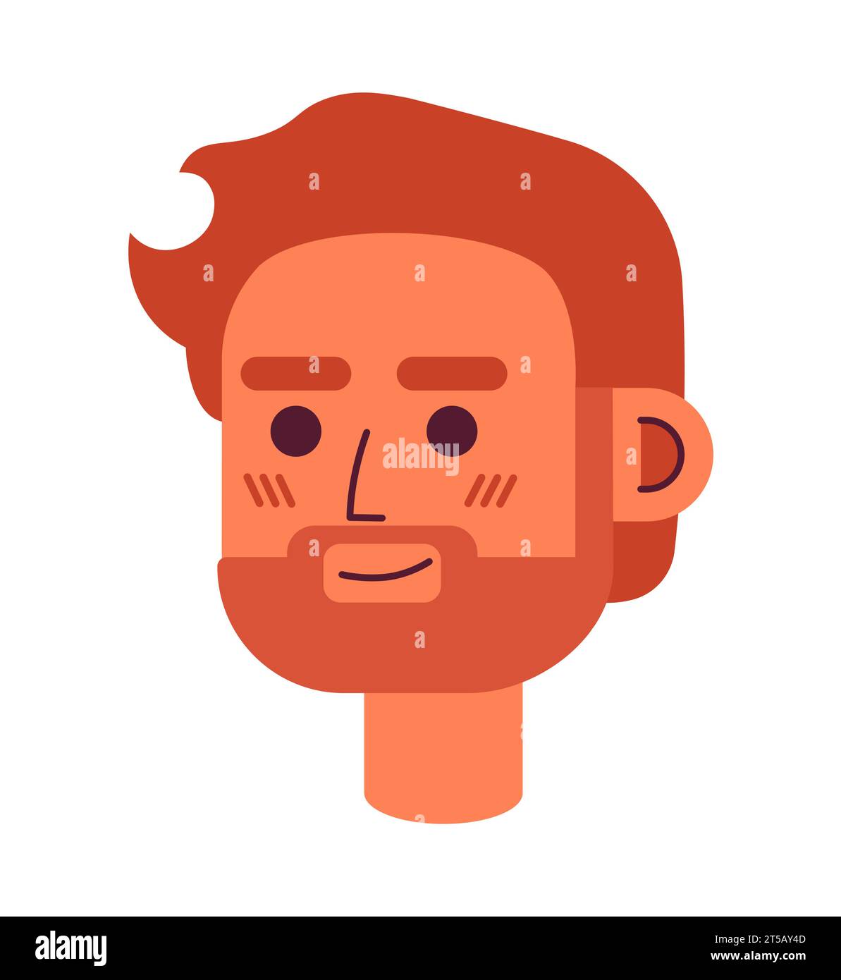 Bearded caucasian adult guy 2D vector avatar illustration Stock Vector ...