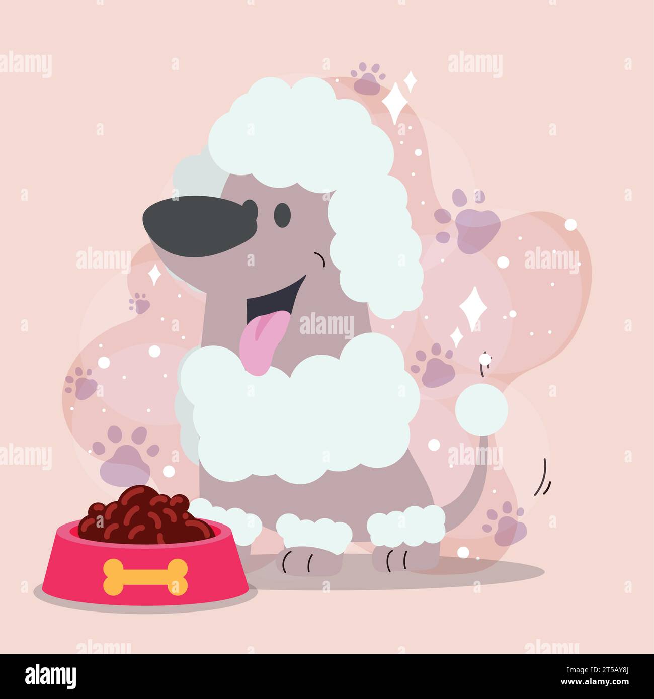 Cute french poodle dog cartoon character Vector Stock Vector Image ...