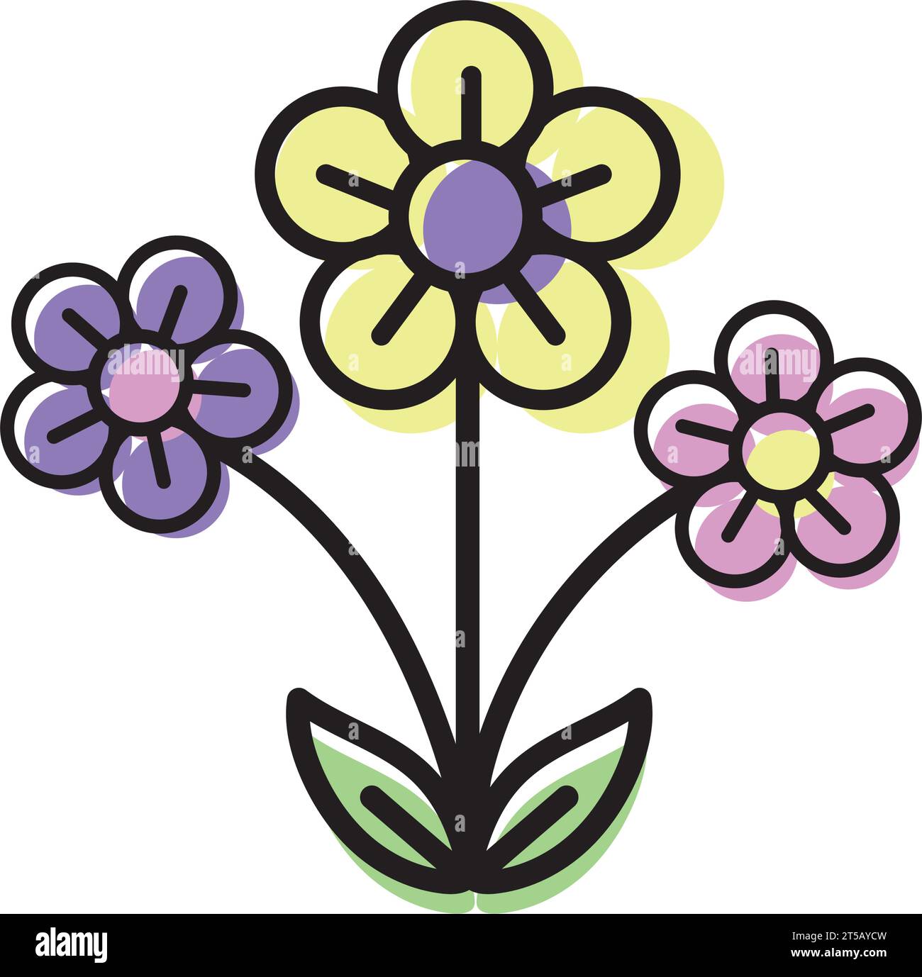 Isolated colored flower sketch icon Vector Stock Vector Image & Art - Alamy