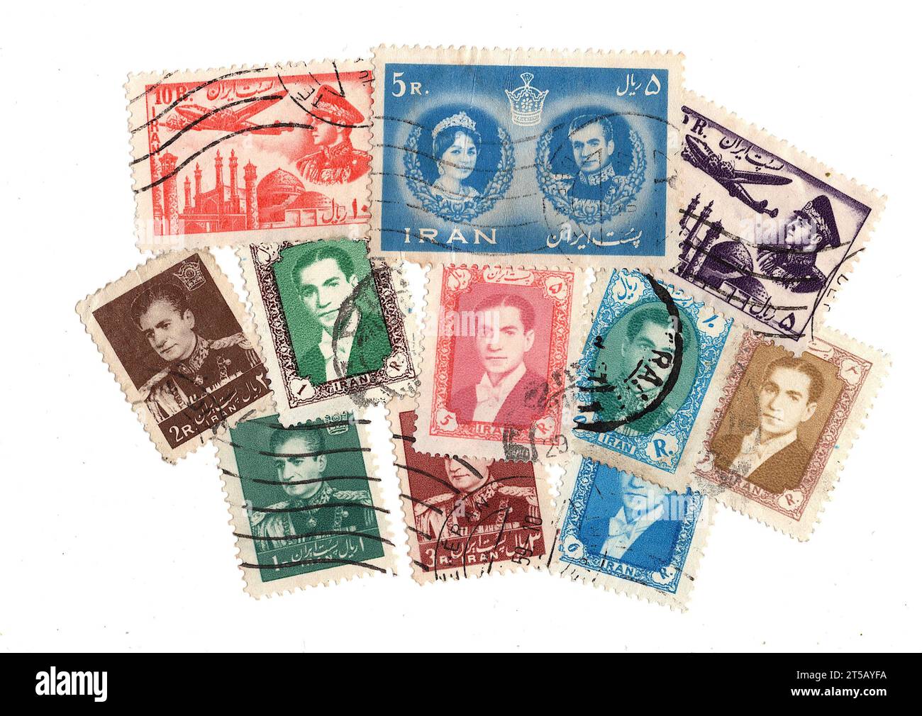 Vintage postage stamps from Iran isolated on a white background Stock ...