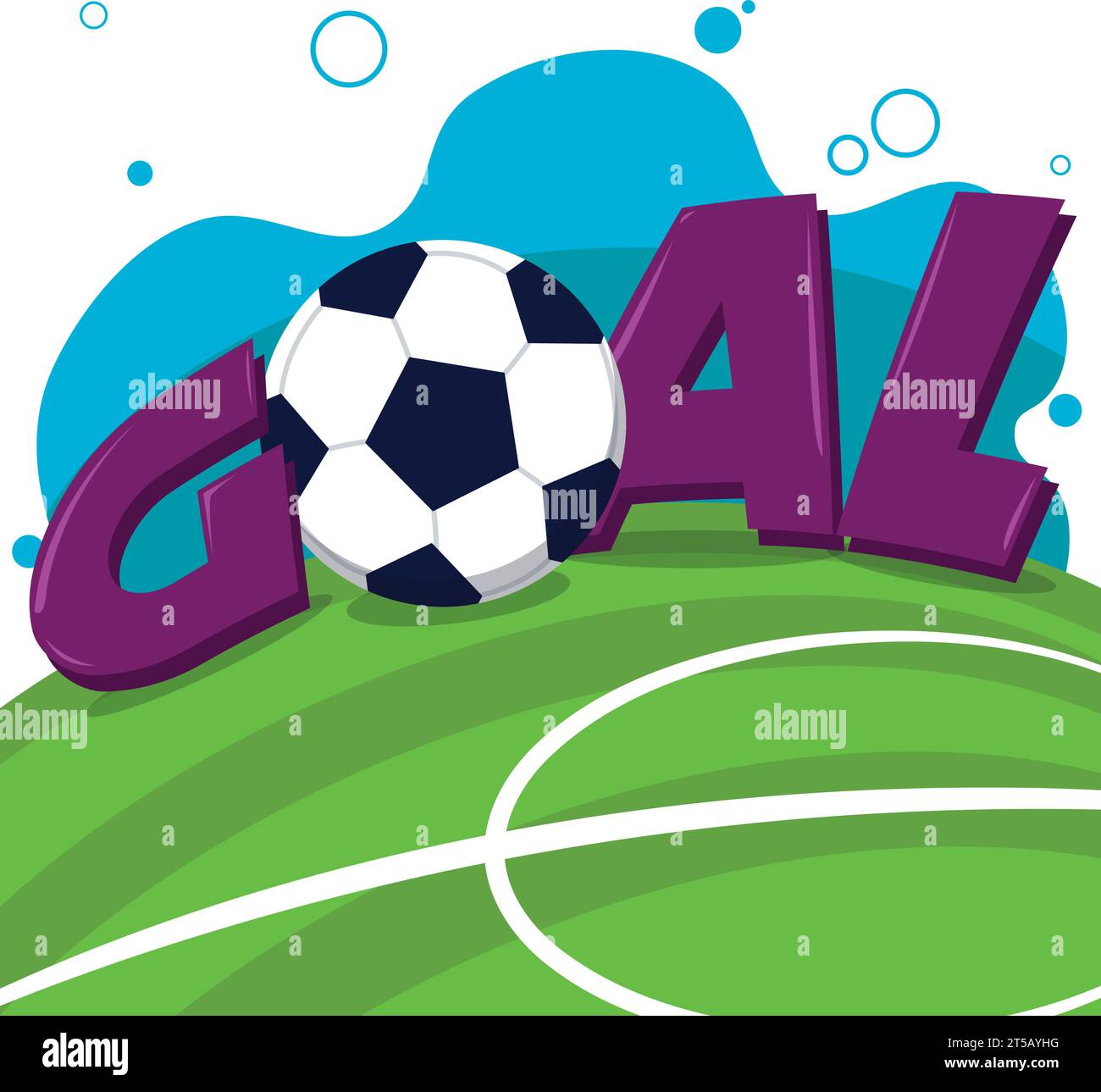 Soccer ball in a goal poster Vector Stock Vector Image & Art - Alamy