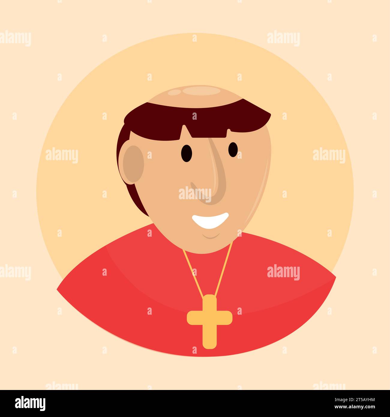 Isolated cute priest medieval character Vector Stock Vector Image & Art ...