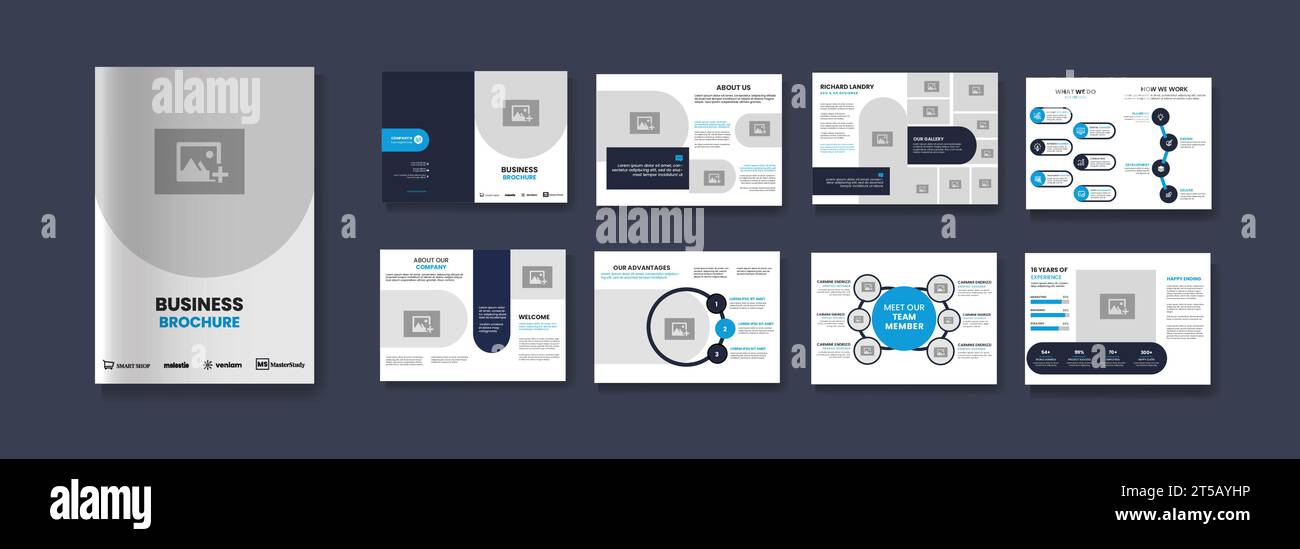 Business Brochure Template Layout Design 16 Page Corporate Brochure Editable Template Layout