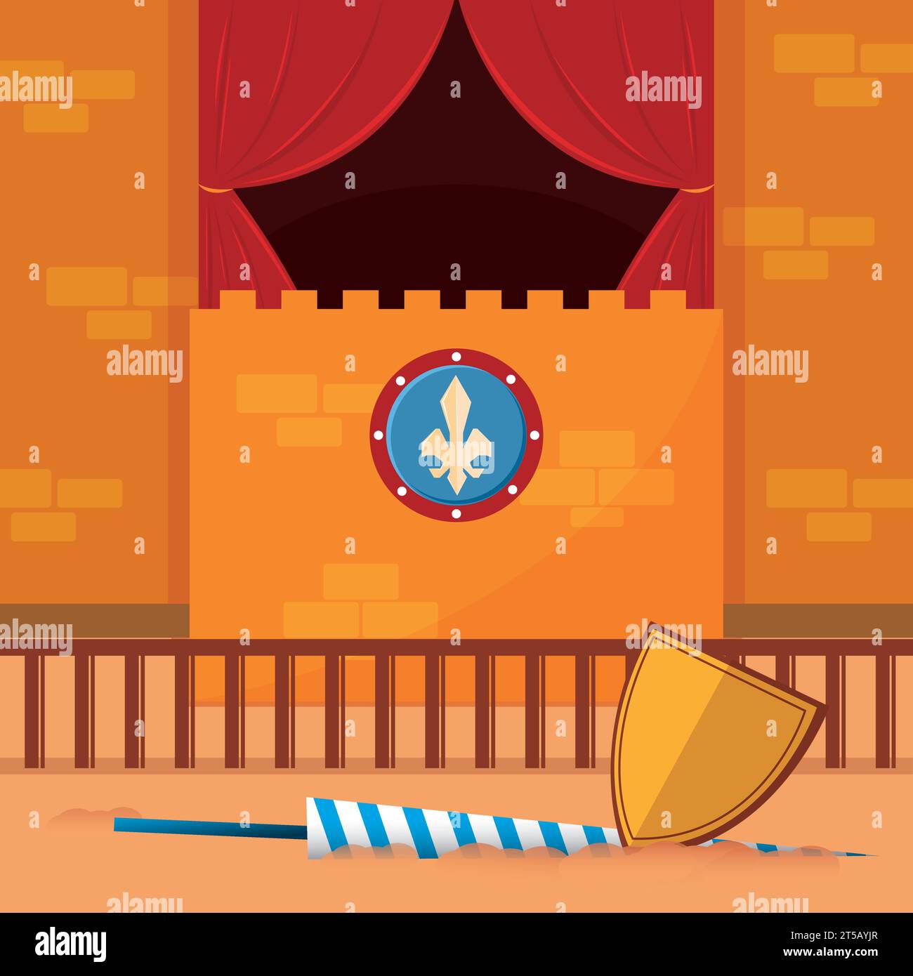 Colored medieval arena scenario with shields Vector Stock Vector Image ...