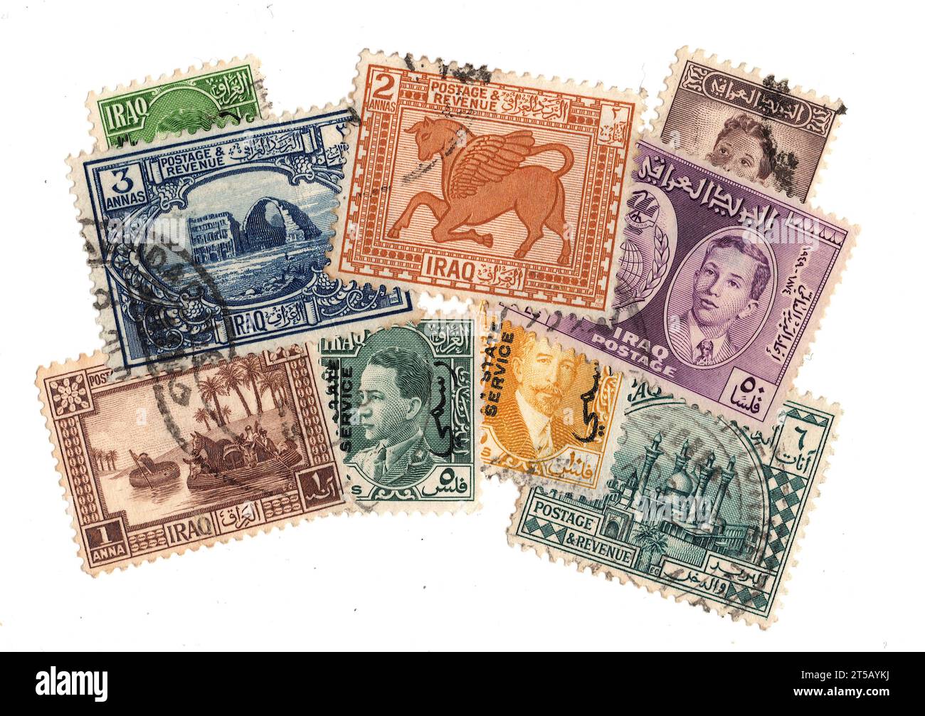 Vintage postage stamps from Iraq isolated on a white background Stock ...