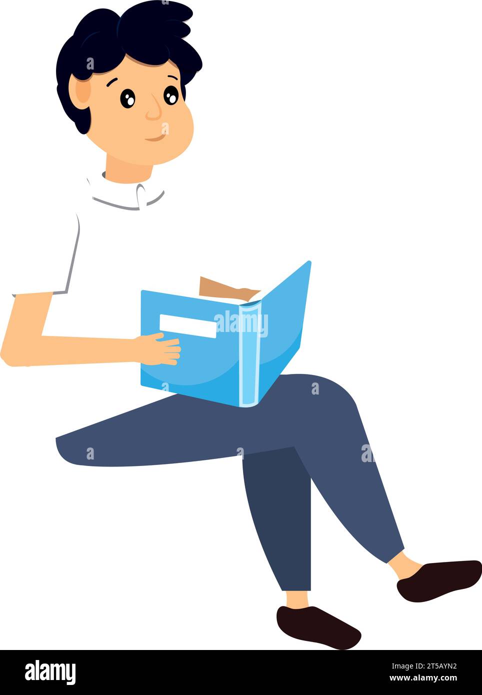 Isolated happy male character reading a book Vector Stock Vector Image ...