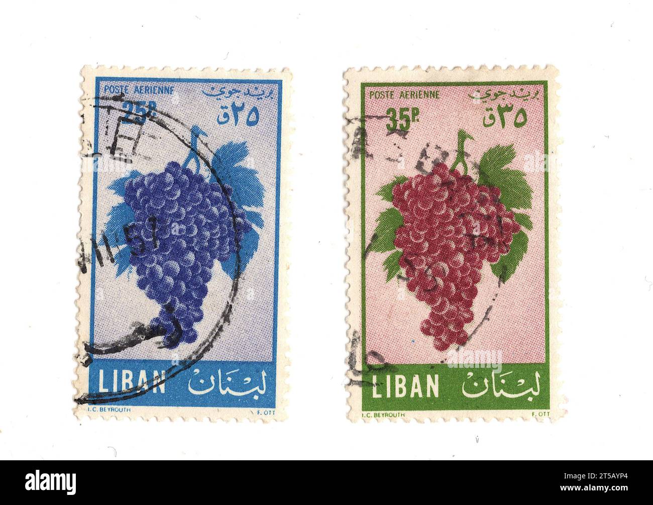 Vintage postage stamps from Liban isolated on a white background Stock ...