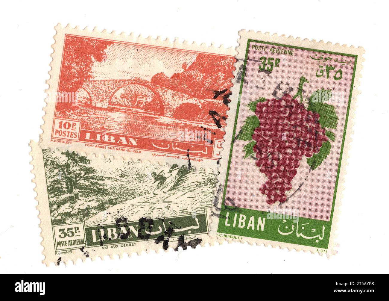 Vintage postage stamps from Liban isolated on a white background Stock ...