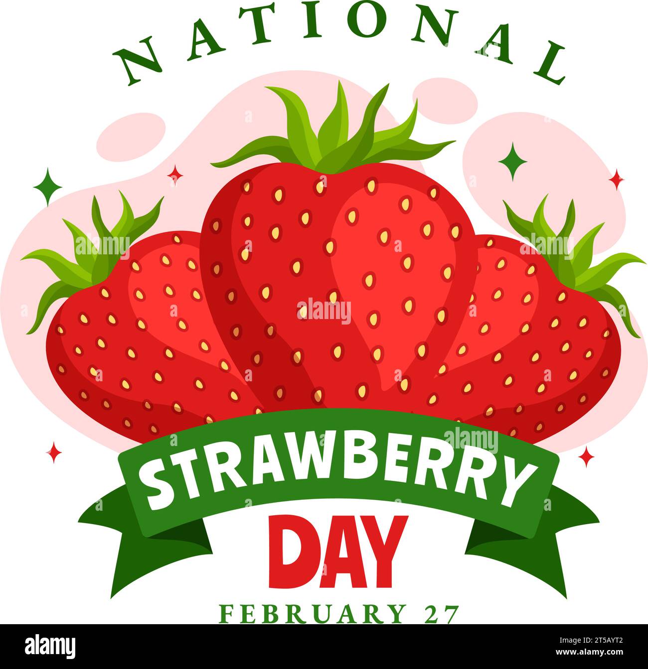 National Strawberry Day Vector Illustration on February 27 to Celebrate ...