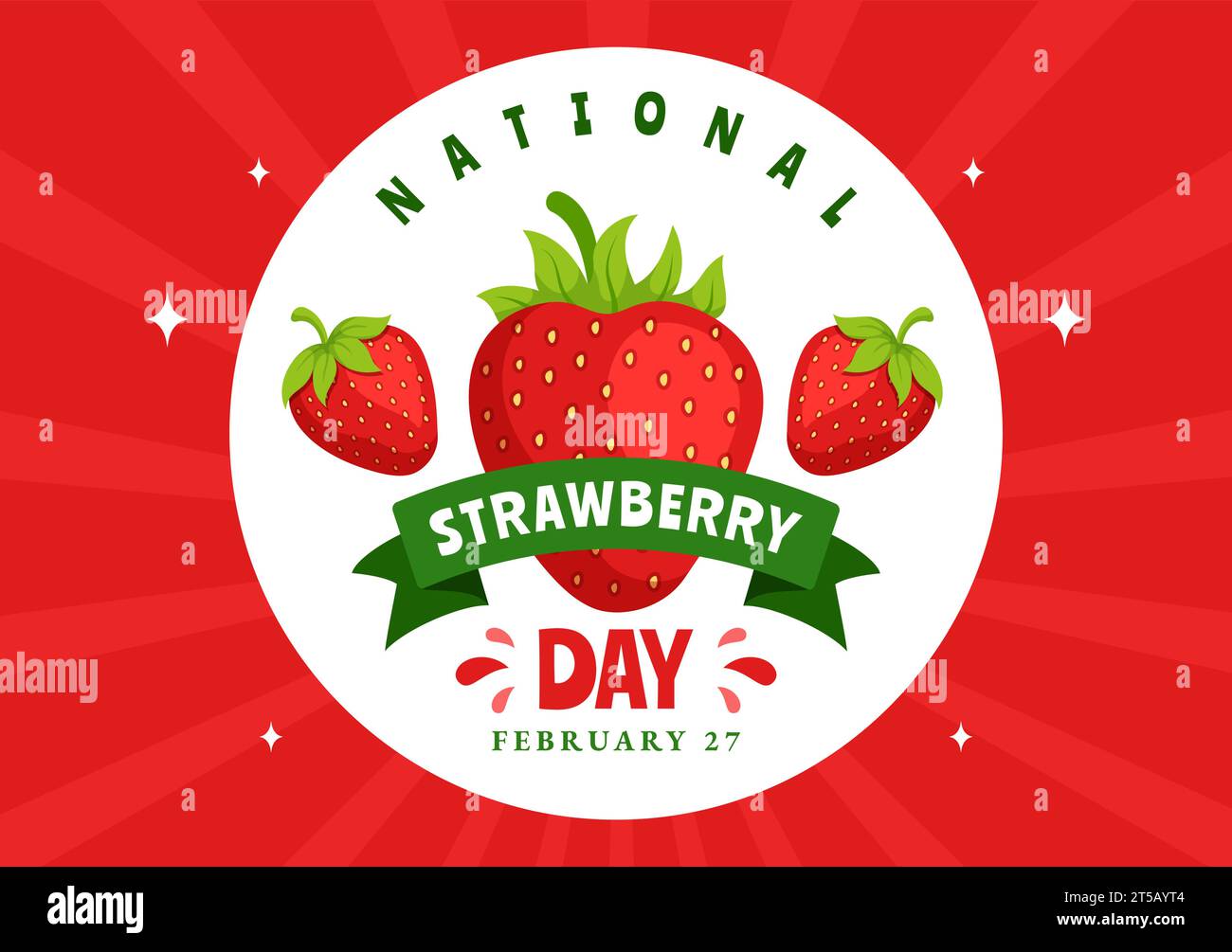 National Strawberry Day Vector Illustration on February 27 to Celebrate ...