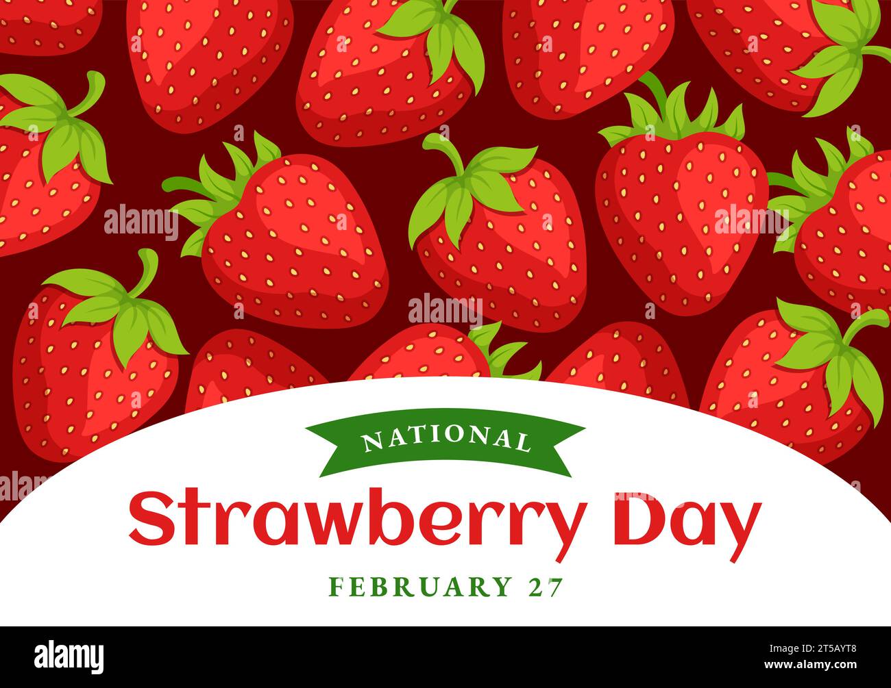 National Strawberry Day Vector Illustration on February 27 to Celebrate ...