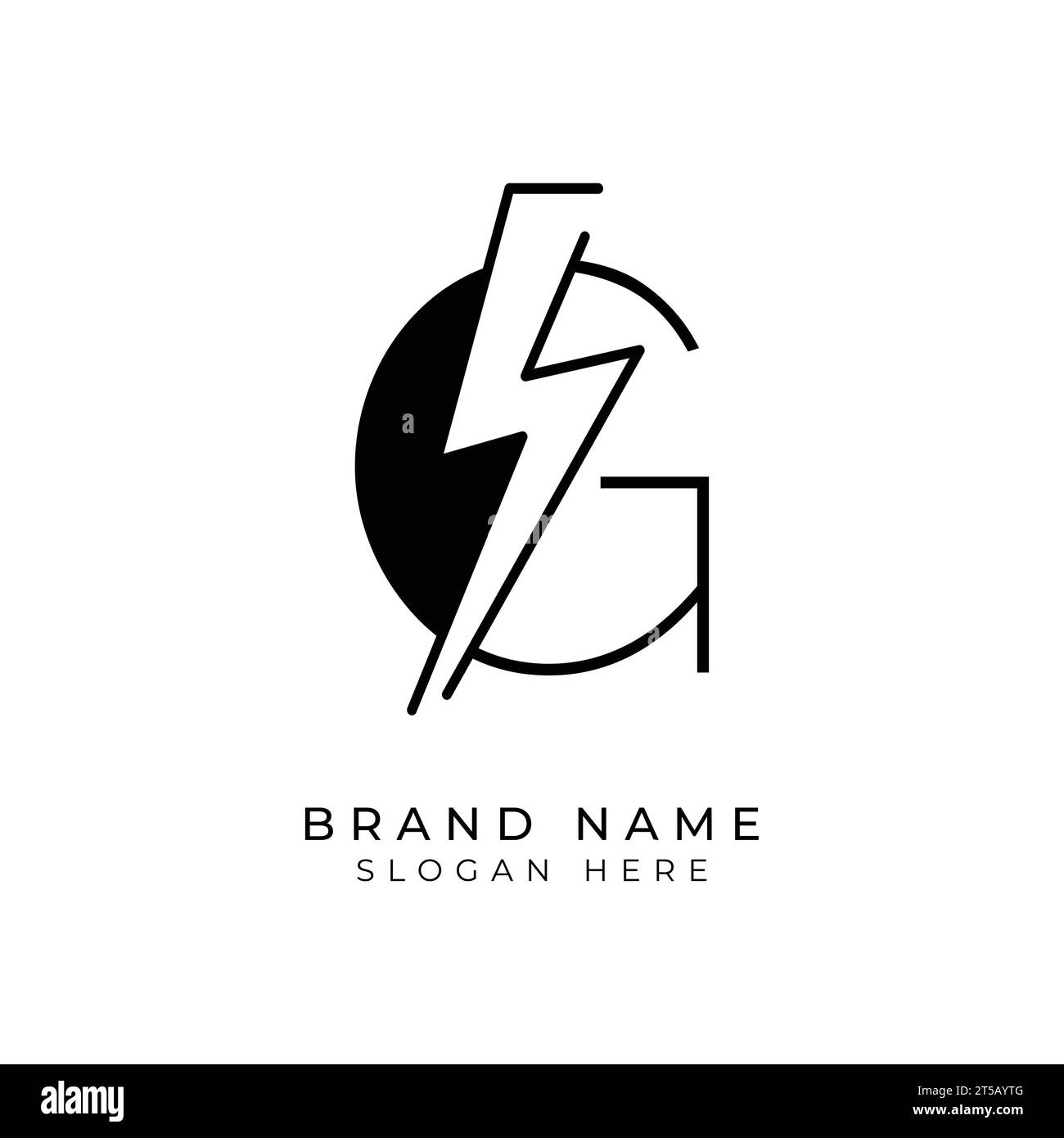 Letter G Electric logo, Thunder Bolt design Icon template, vector ...