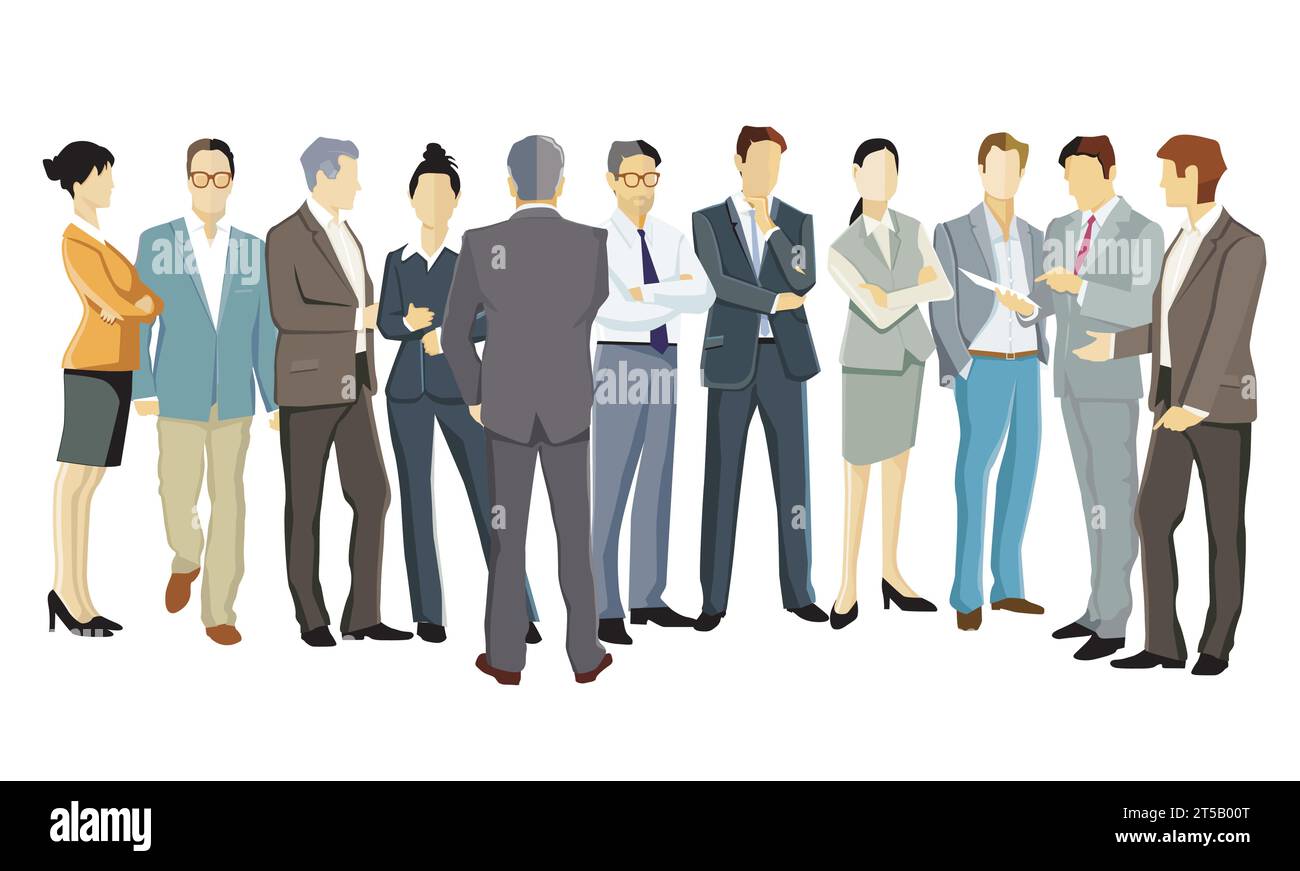 People and employees stand together, illustration Stock Vector Image ...