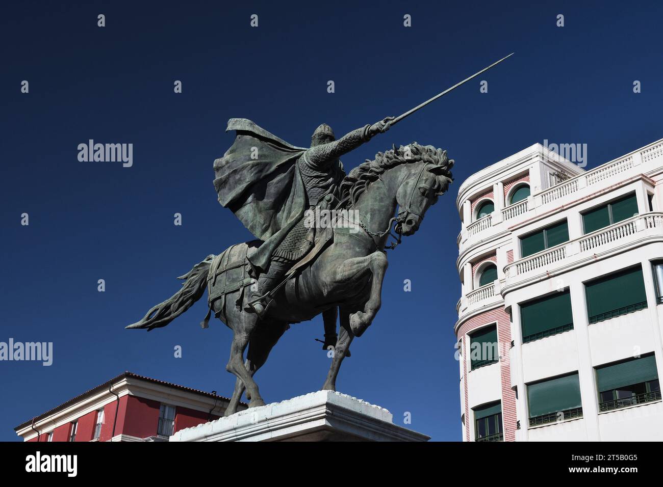statue of el cid;aka rodrigo díaz de vivar;equestrian;bronze;juan ...