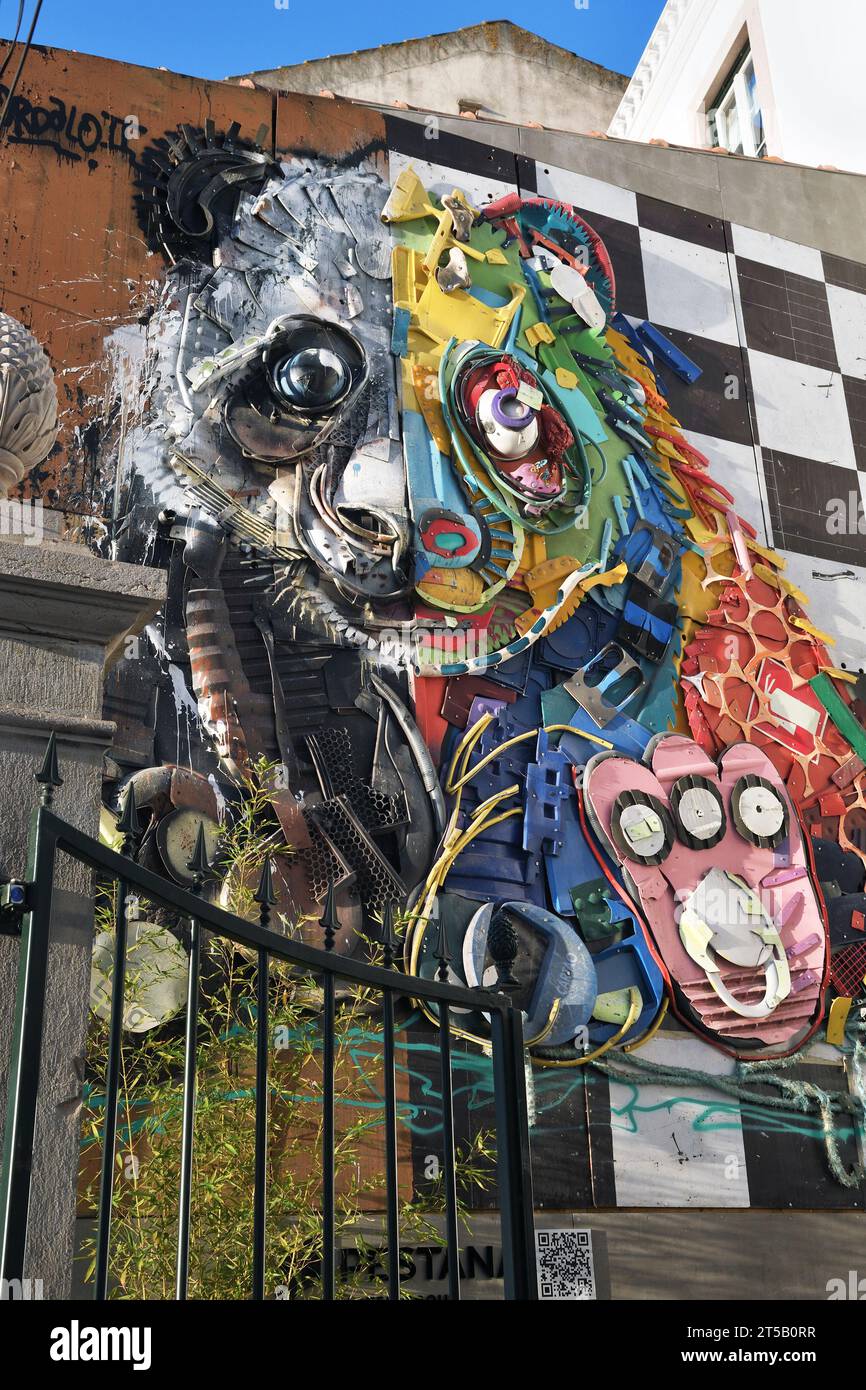 half young panda;lisbon;bordalo II Stock Photo - Alamy