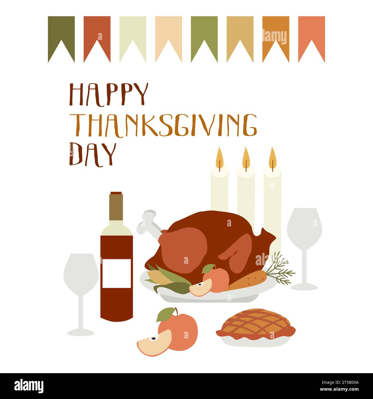 Happy Thanksgiving Day Greeting Postcard background. November 23 ...