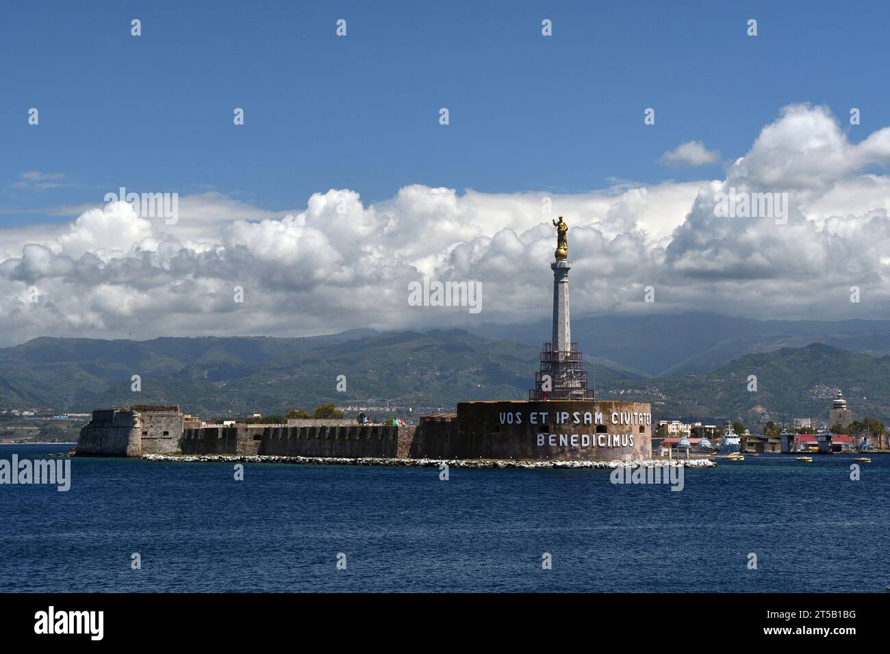 madoninna;golden statue of virgin mary;straits of messina;guarding ...