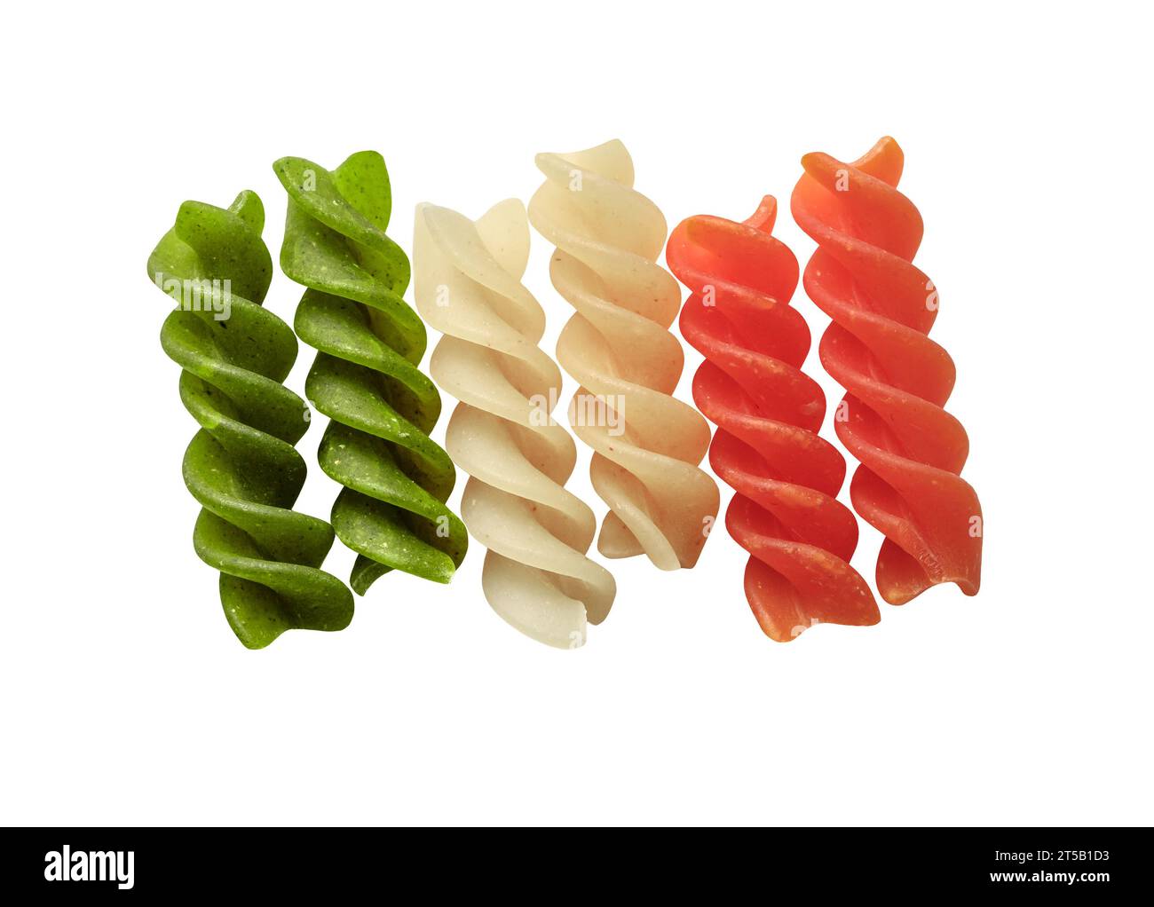 Italian pasta in flag colors isolated on white Stock Photo - Alamy