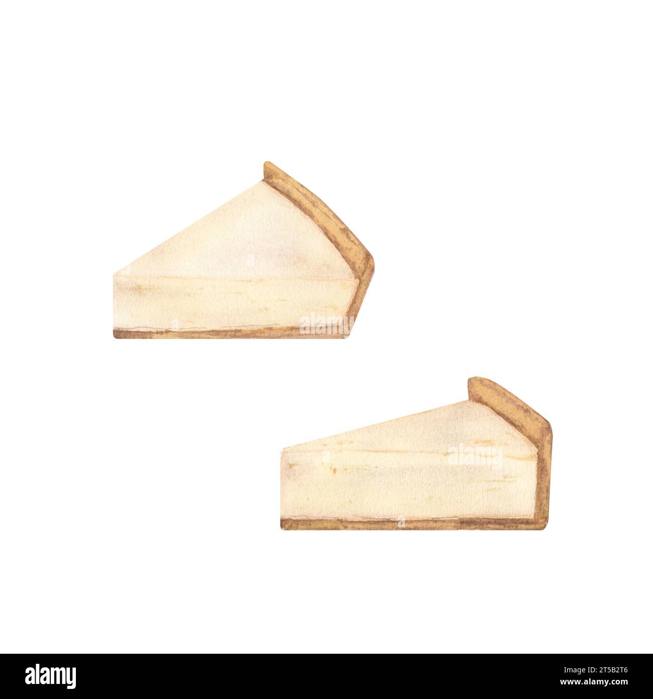 A set of slices of different angles of cheesecake cheese pie ...