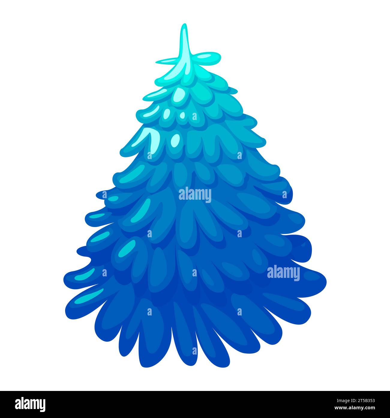 Christmas tree. Cartoon blue tree Stock Vector Image & Art - Alamy