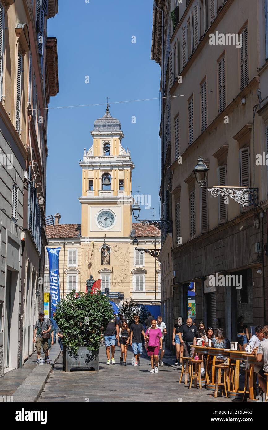 italy, Parma City Center, via Farini and the Central Square: Piazza ...