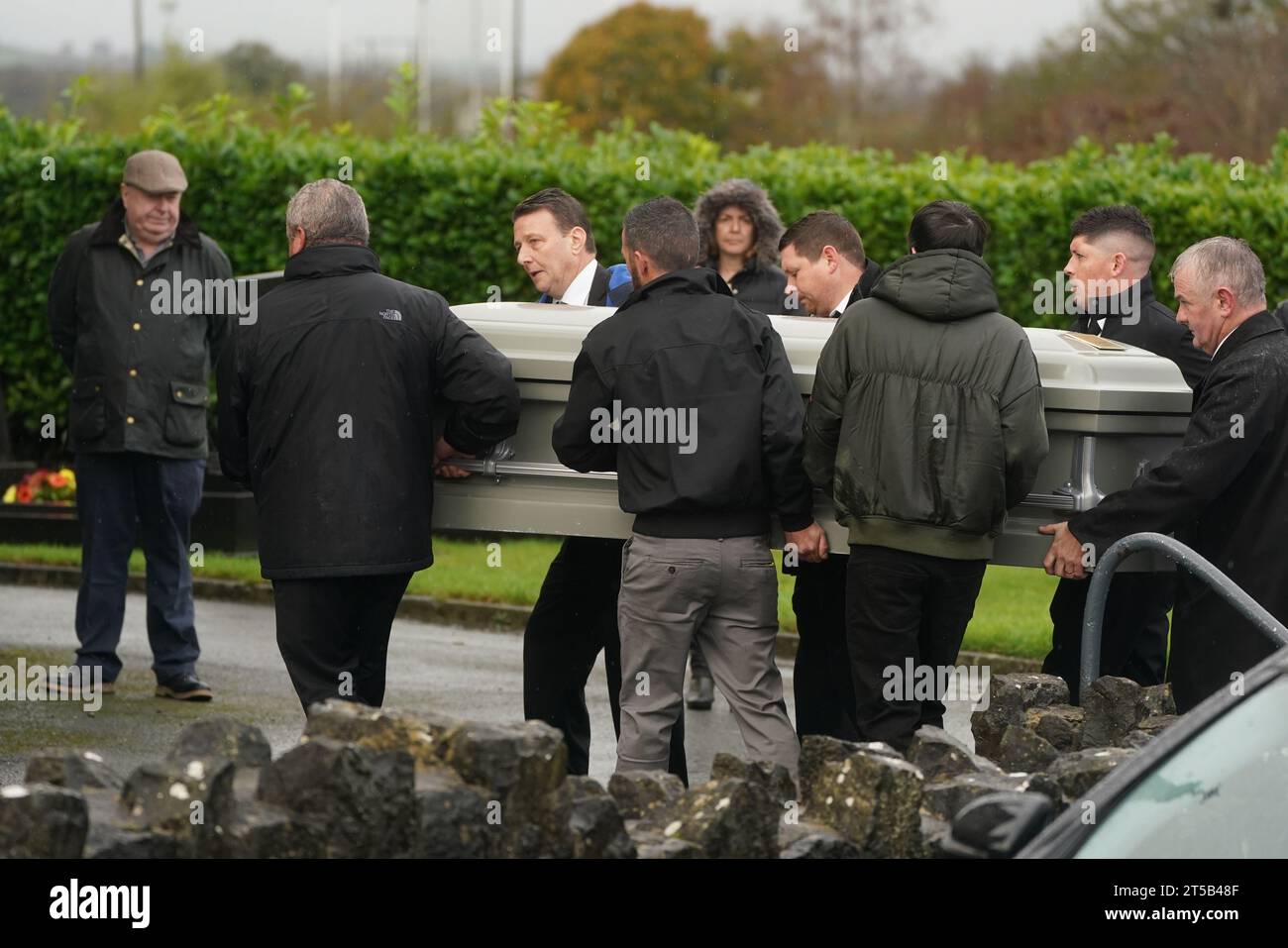 The coffin of Denise Morgan is carried into the Church of the ...
