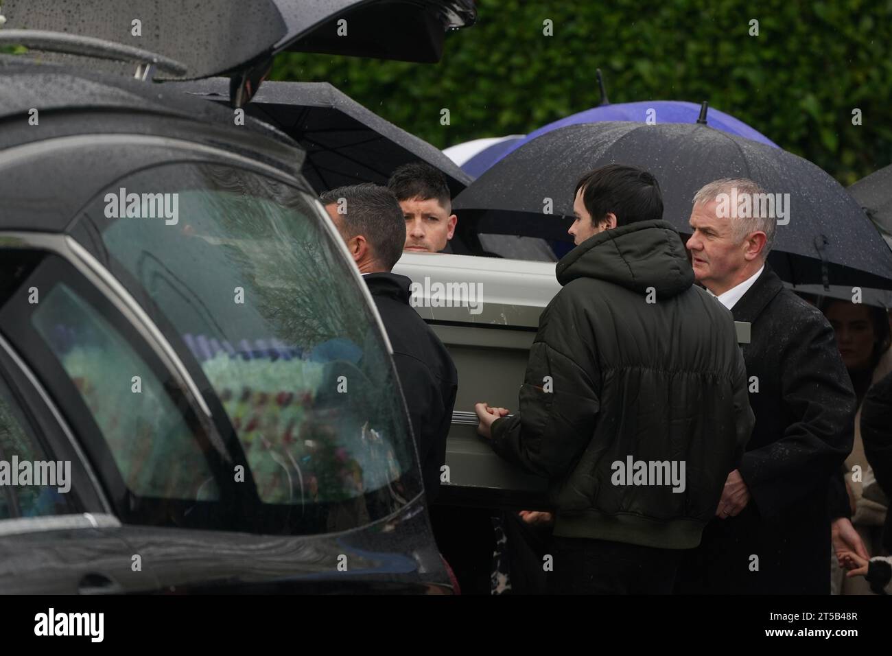 The coffin of Denise Morgan is carried into the Church of the ...