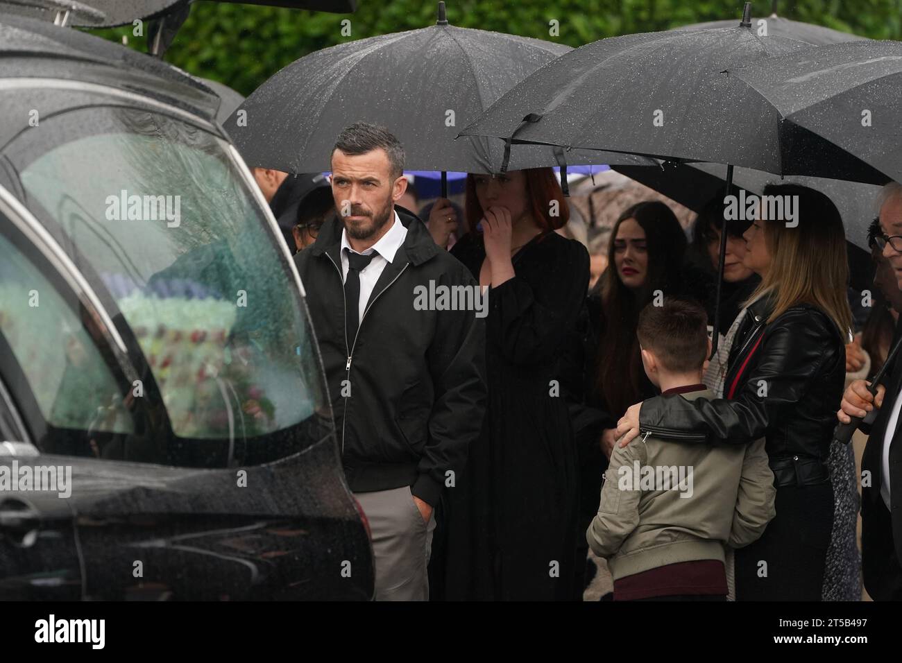 The funeral procession for Denise Morgan arrives at the Church of the ...